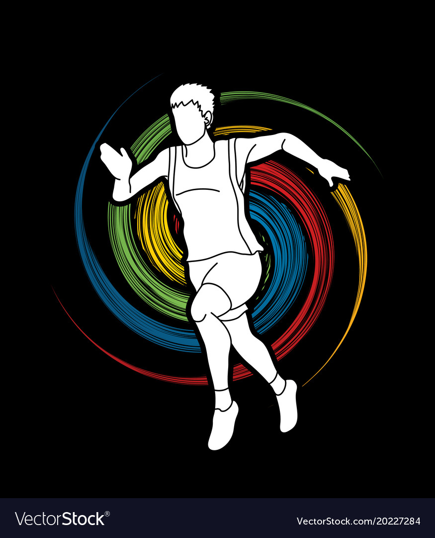 Athlete runner a man running Royalty Free Vector Image