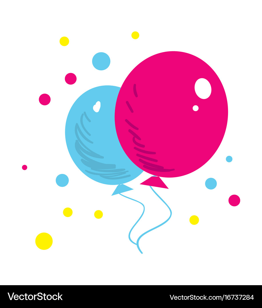 Color balloons isolated icon Royalty Free Vector Image