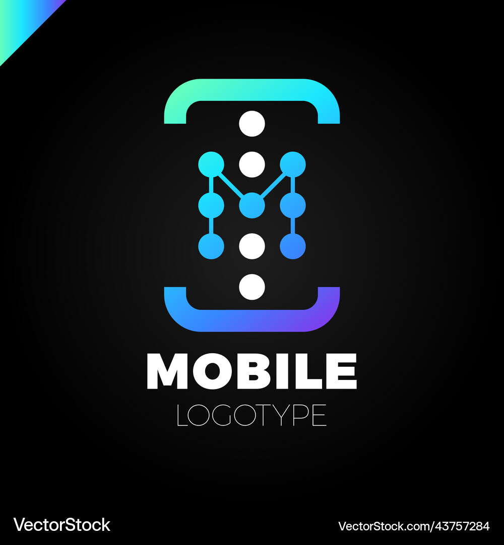 Mobile phone app letter m logo icon design Vector Image