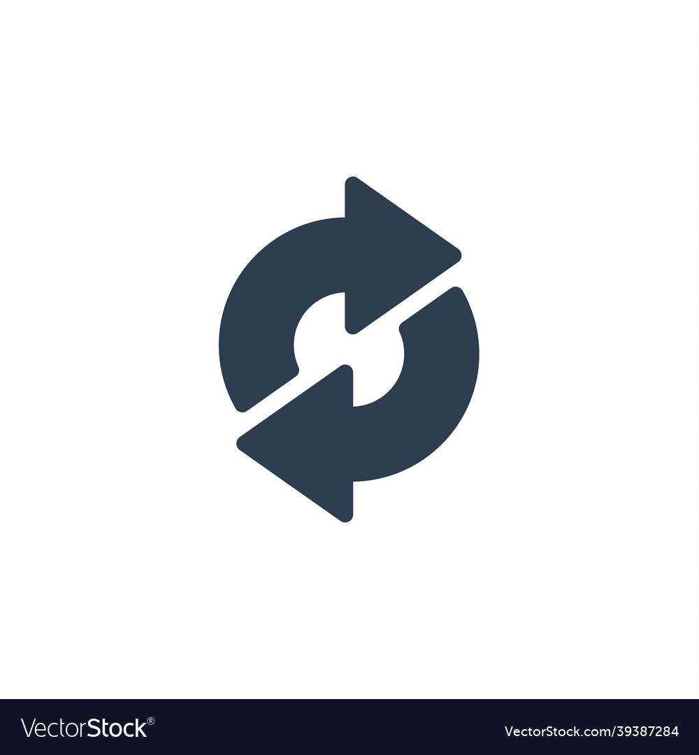 Refresh arrows sync exchange solid flat icon Vector Image