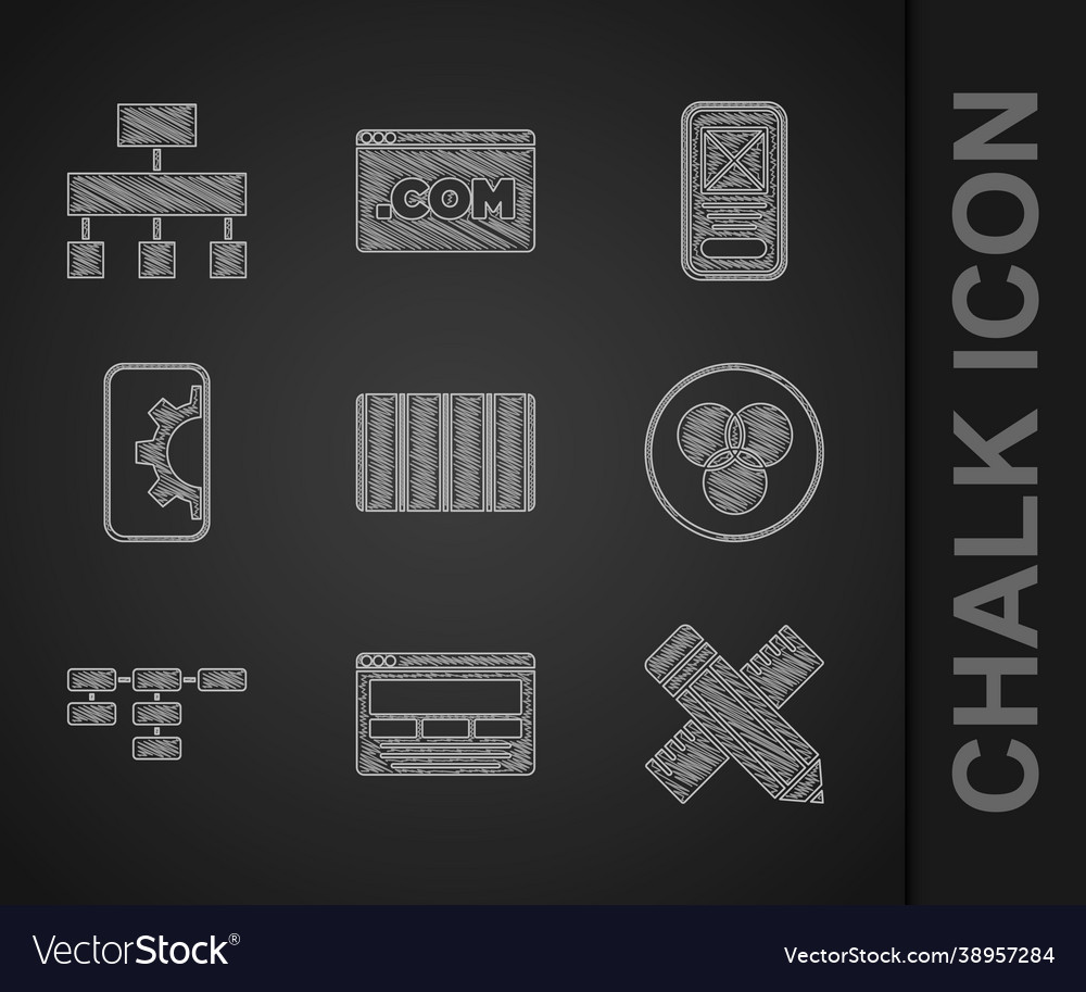 Set Color Palette Guide Ui Ux Design Crossed Vector Image 