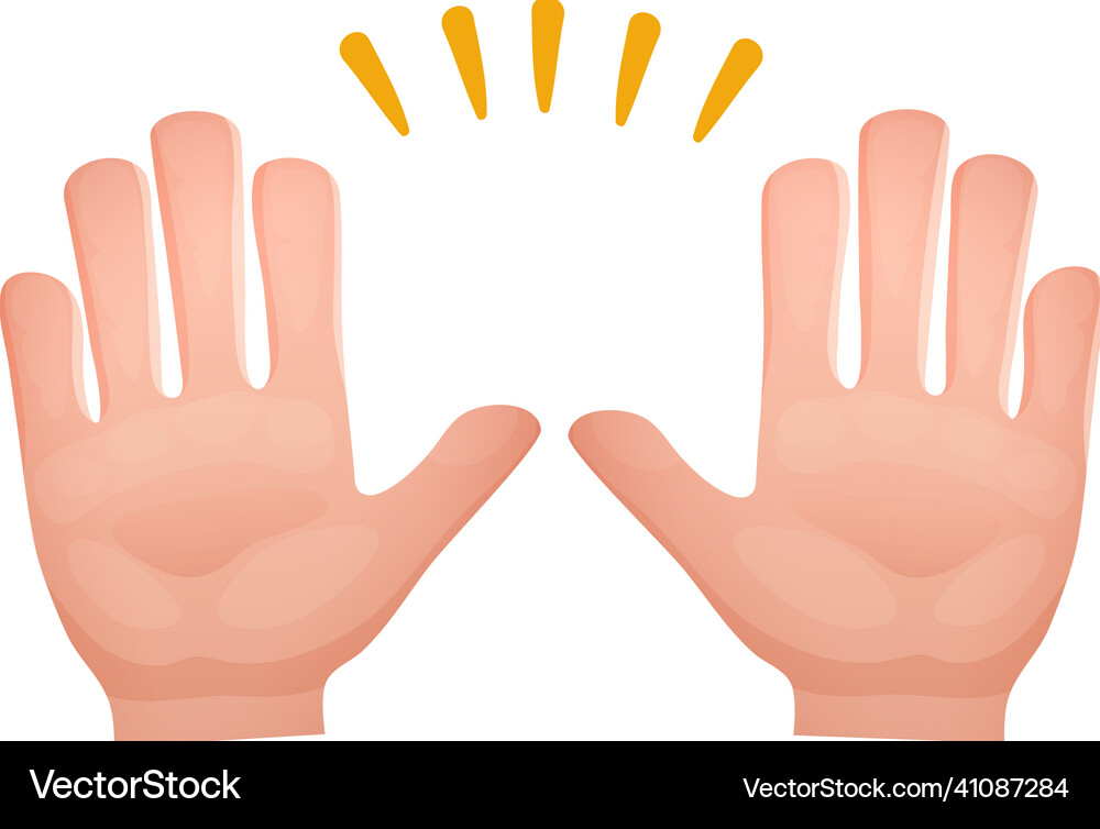 Smiley sign with hands gesture stop hands signs Vector Image