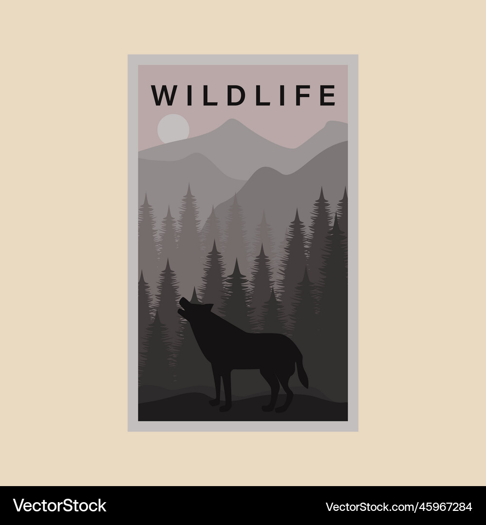 Wildlife minimalistic print poster collection Vector Image