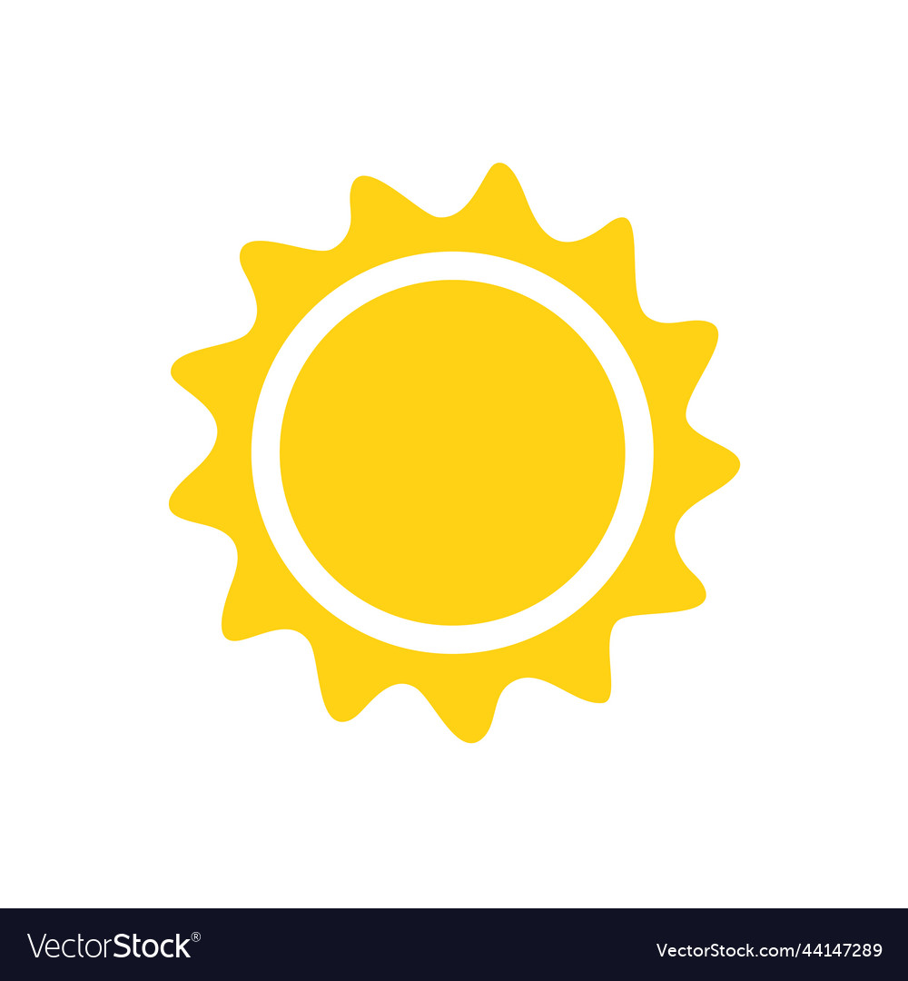 Cartoon yellow sun shining light rays to heat Vector Image Cartoon yellow sun shining light rays to heat Vector Image