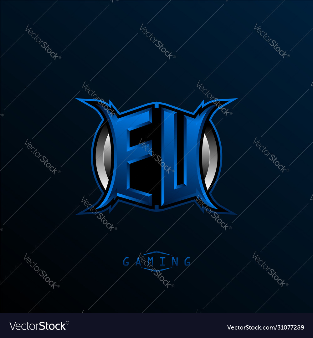 Initial eu logo design Royalty Free Vector Image