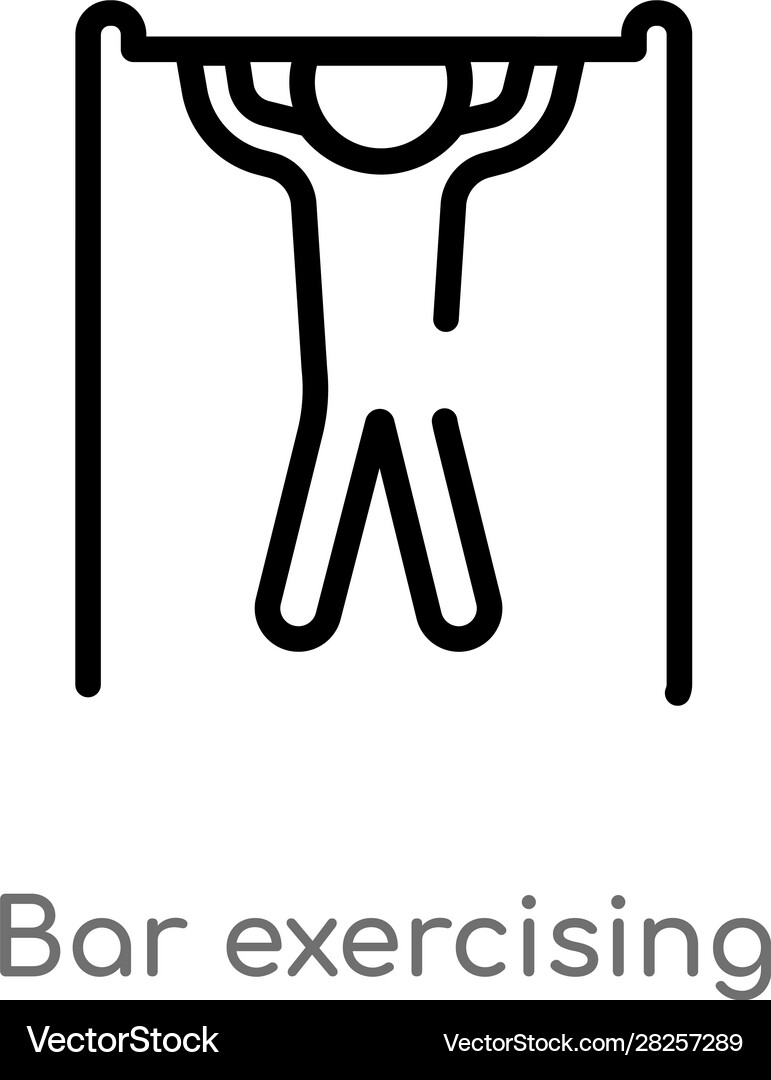 Outline bar exercising icon isolated black simple Vector Image