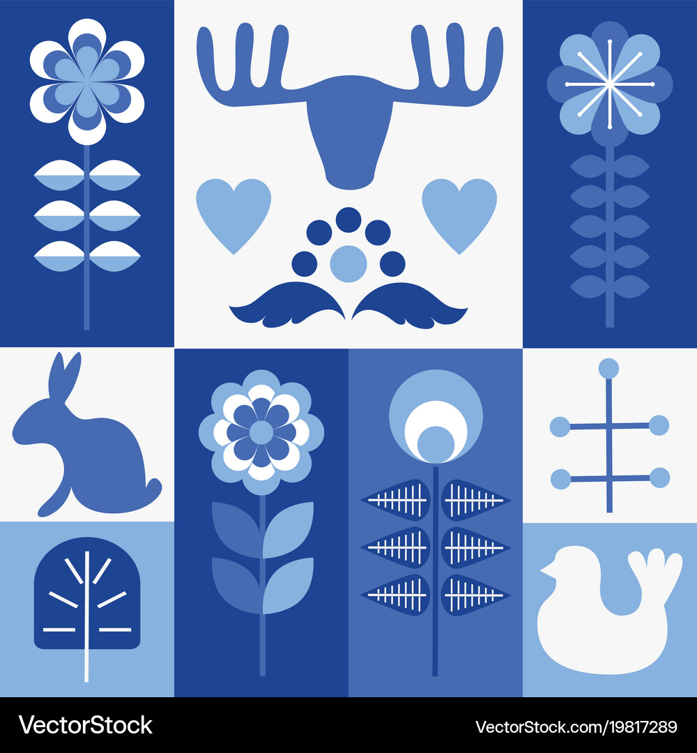Scandinavian elements Royalty Free Vector Image