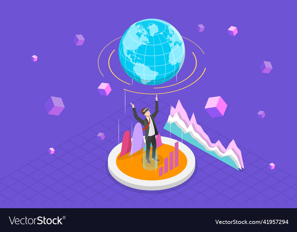 3d isometric flat conceptual Royalty Free Vector Image