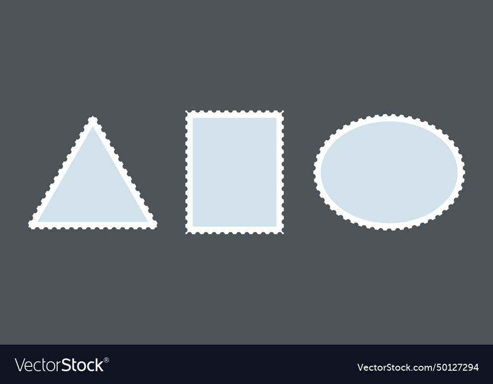 Light blue postage stamp set post frames Vector Image