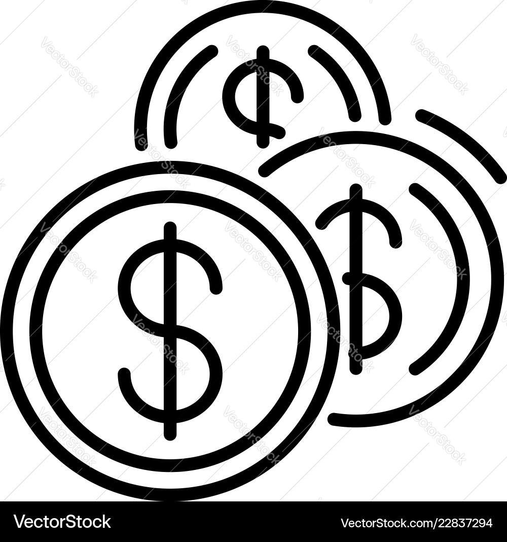 Payment corruption coin icon outline style Vector Image