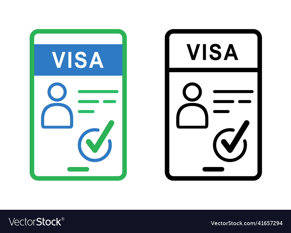 Visa Document Arrival Foreign Passport Icon Vector Image