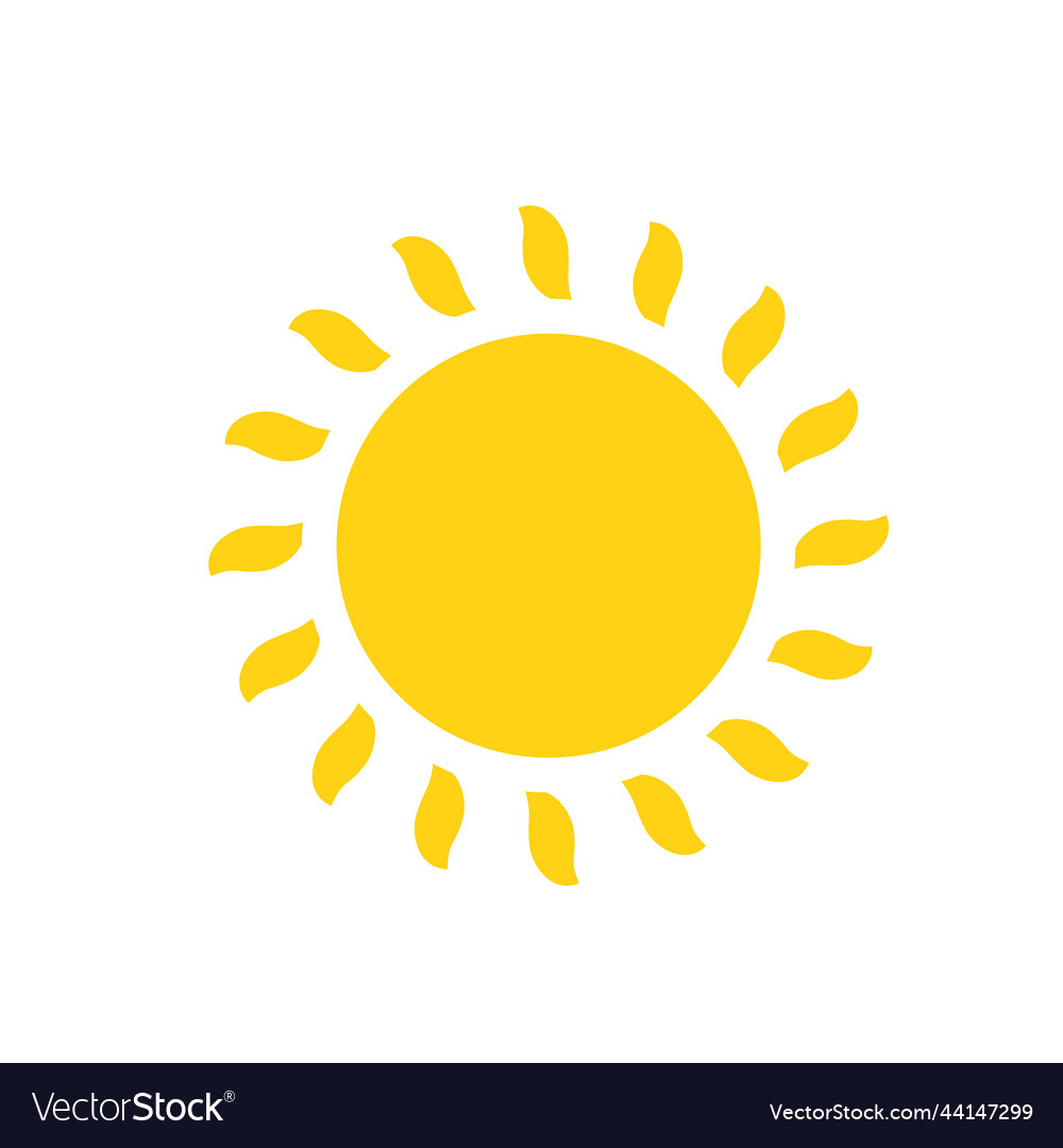 Cartoon yellow sun shining light rays to heat Vector Image Cartoon yellow sun shining light rays to heat Vector Image