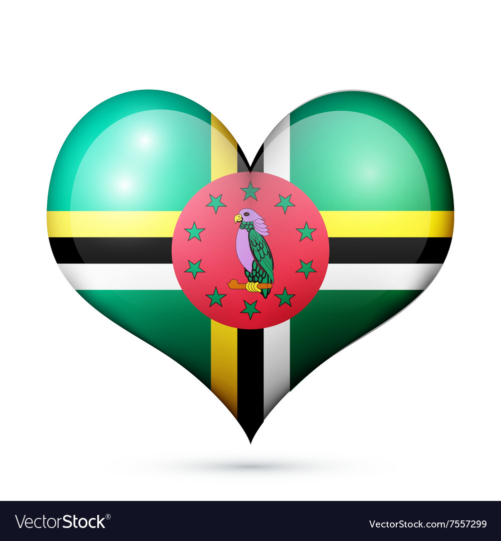 Dominica heart flag icon Royalty Free Vector Image