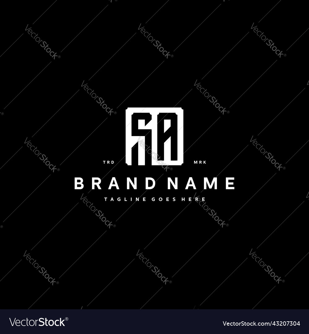 Sa monogram logo design with square rectangular Vector Image