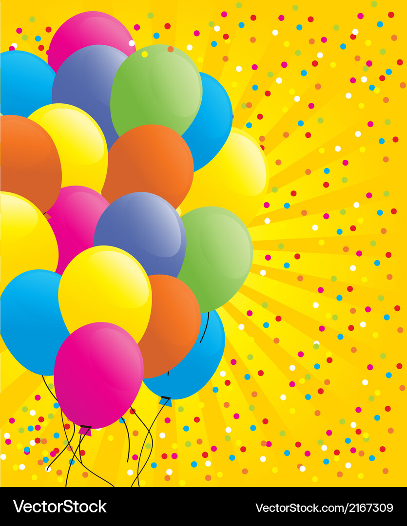 Background with multicolored balloons Royalty Free Vector