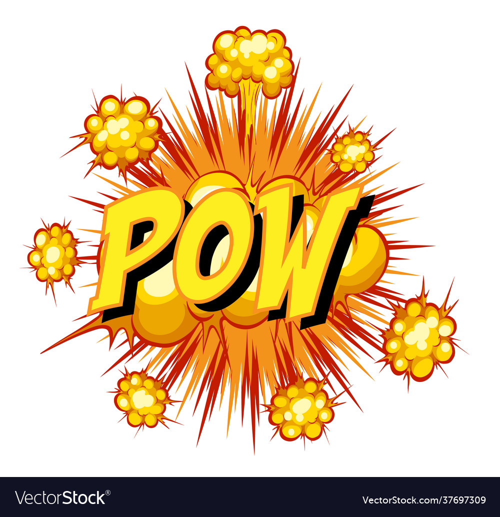 Comic speech bubble with pow text Royalty Free Vector Image
