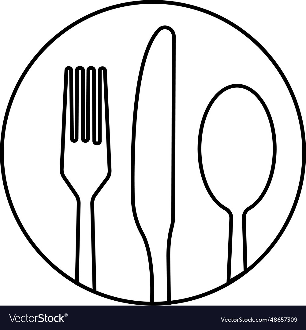 Cutlery Fork Knife And Spoon Icon Set Royalty Free Vector
