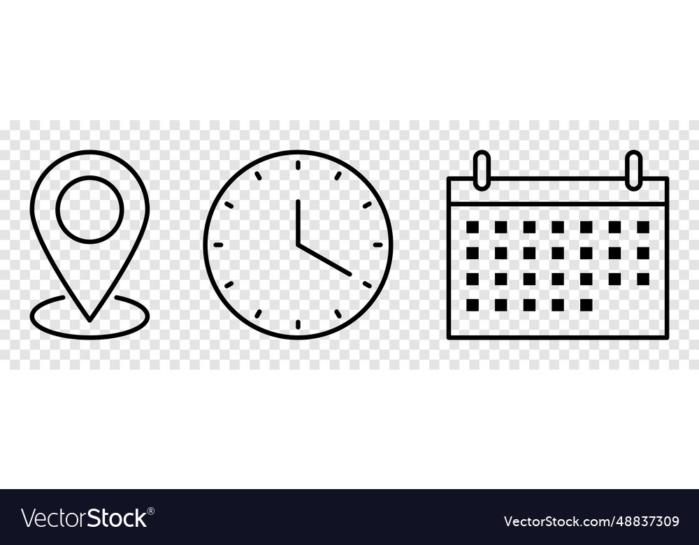 Date time location icon isolated Royalty Free Vector Image