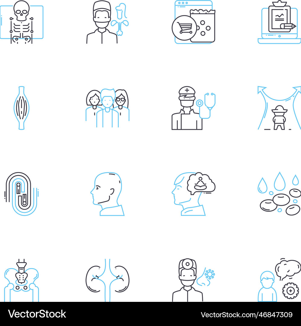 Frame linear icons set border edge rim Royalty Free Vector