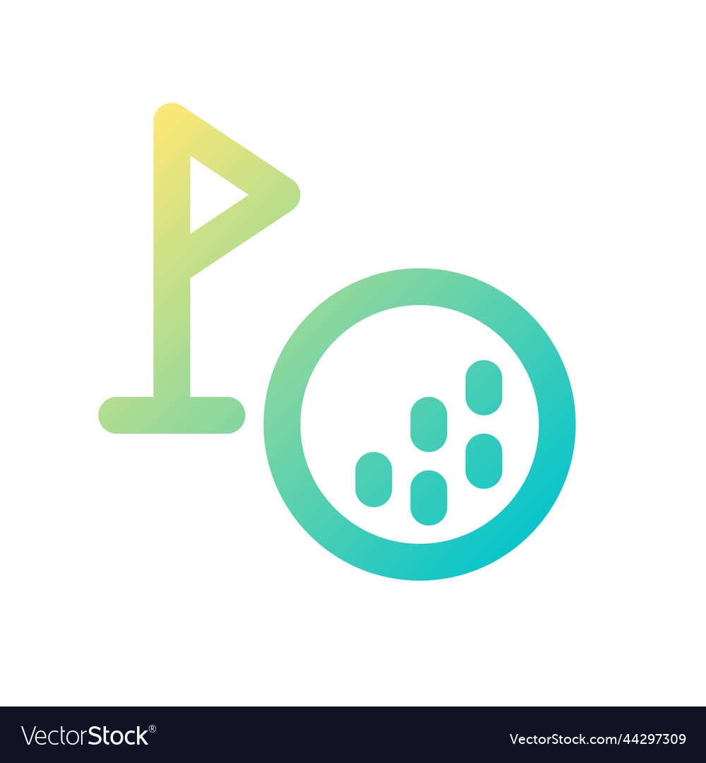 Golf ball and cup tag pixel perfect gradient Vector Image Golf ball and cup tag pixel perfect gradient Vector Image