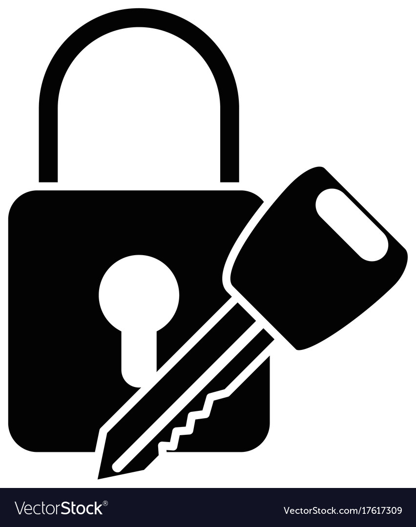 Safe padlock with key Royalty Free Vector Image