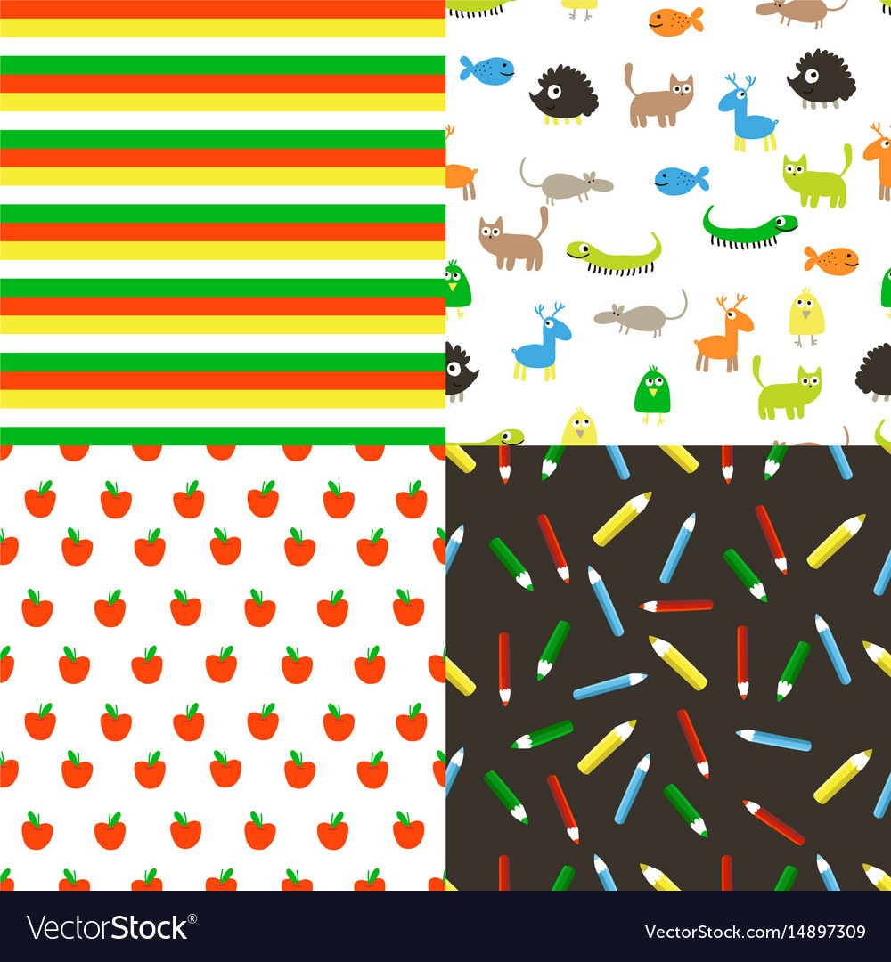 Seamless flat patterns Royalty Free Vector Image