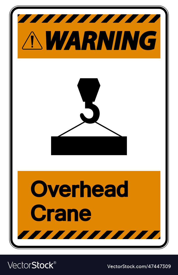 Warning overhead crane symbol sign on white Vector Image