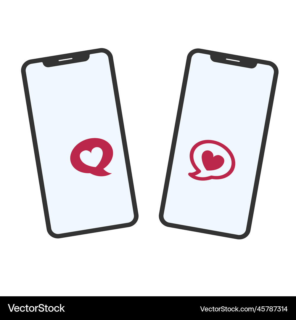 A mobile phone icon with heart messages Royalty Free Vector