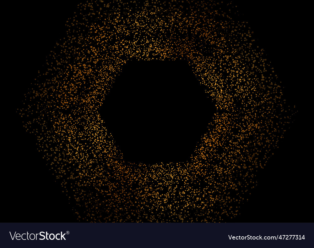 Golden hexagonal shiny dust particles abstract Vector Image