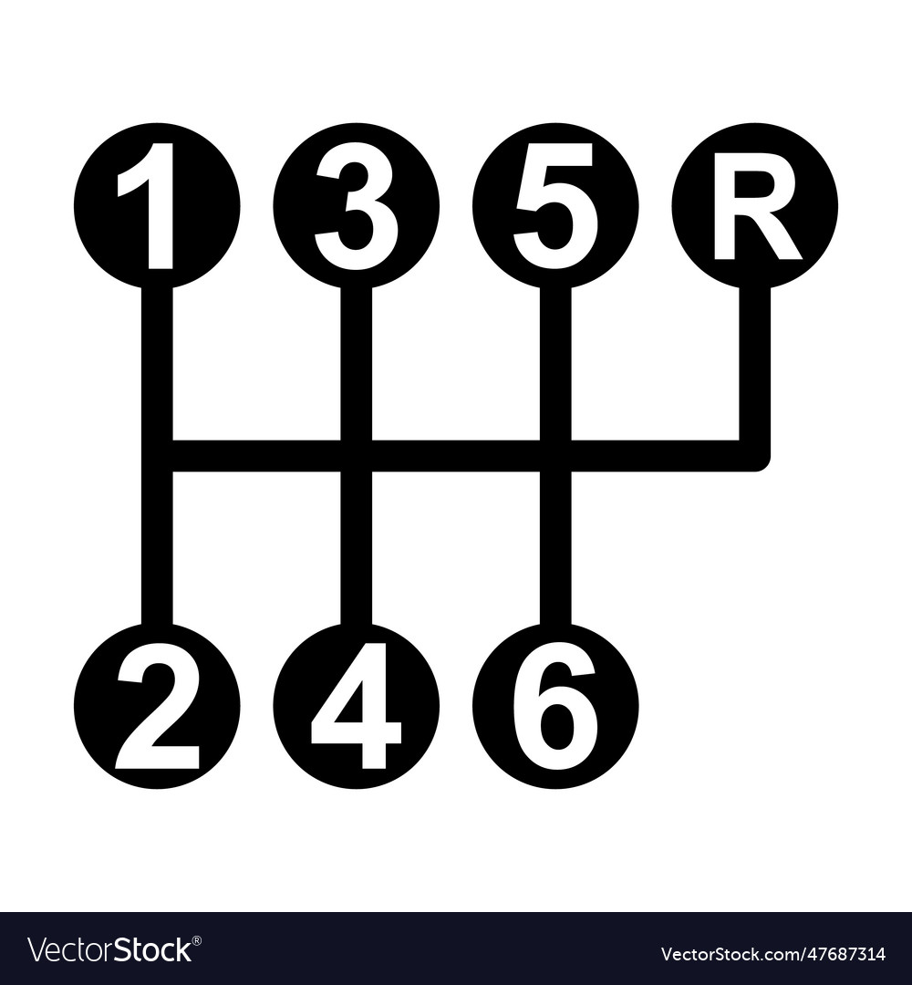 Handle car manual shift lever icon vehicle gear Vector Image