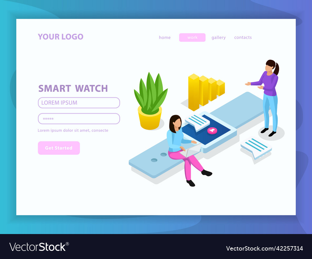People and interfaces isometric composition Vector Image People and interfaces isometric composition Vector Image