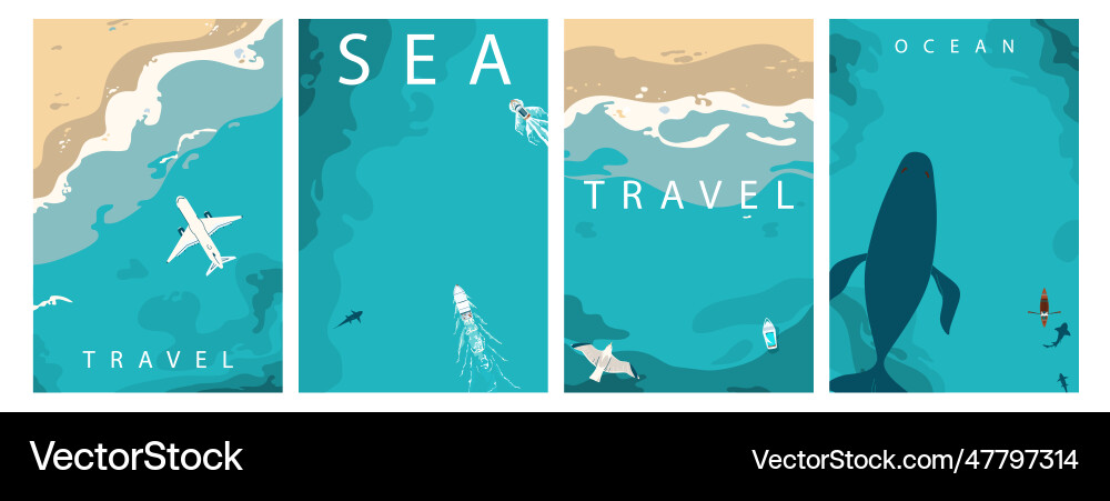 Sea waves coastline top aerial view Royalty Free Vector