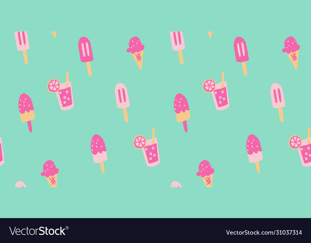 Seamless popsicle summer ice cream pattern Vector Image