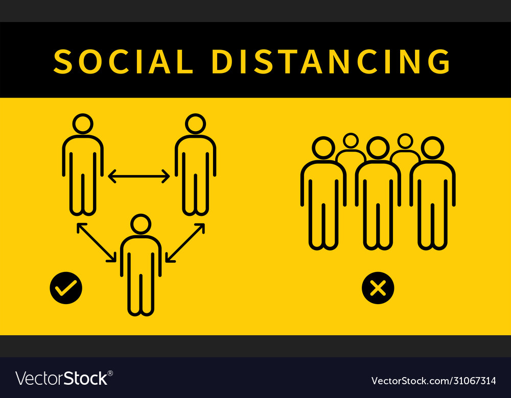 Social distancing keep 1-2 meter distance Vector Image Social distancing keep 1-2 meter distance Vector Image