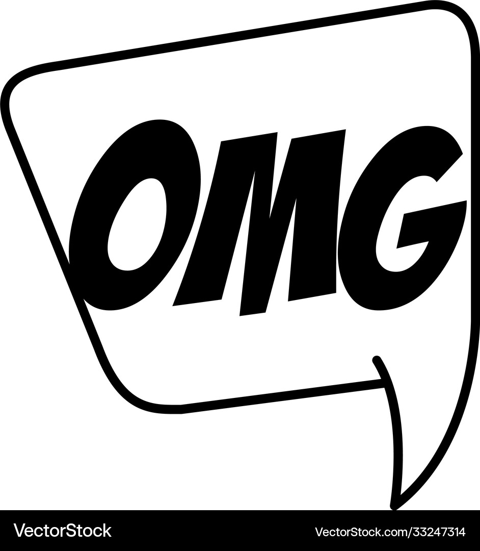 Speech bubble with expresion omg word pop art line