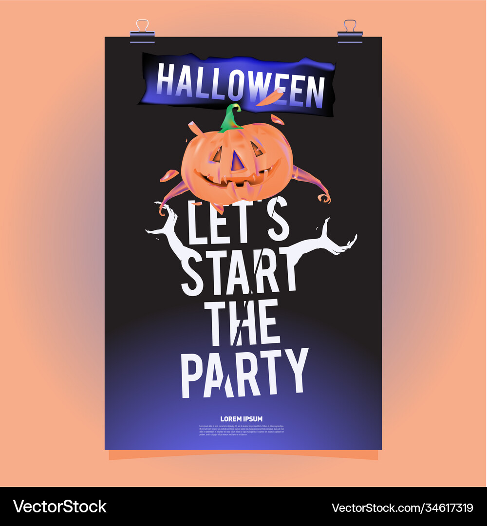 Happy halloween poster party Royalty Free Vector Image