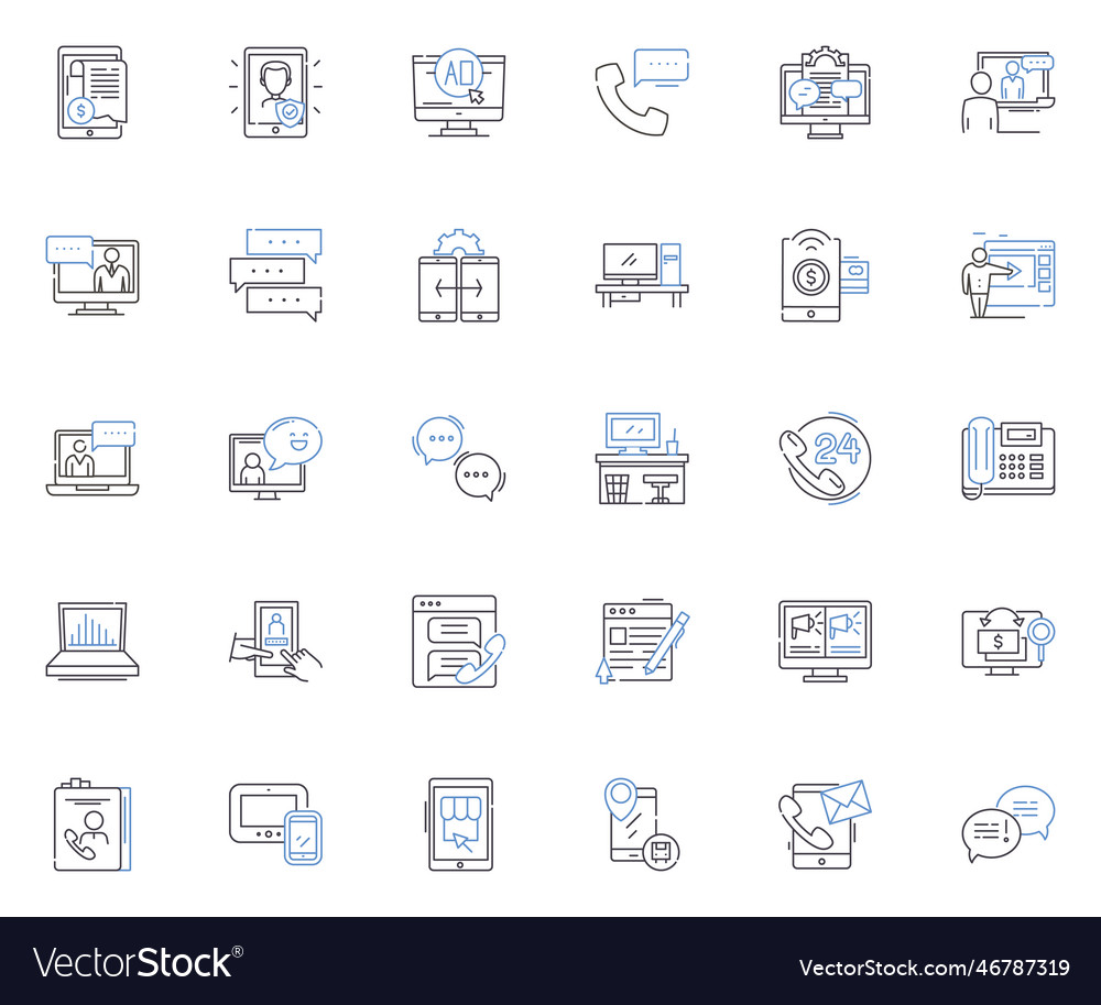 Smartph line icons collection technology Vector Image