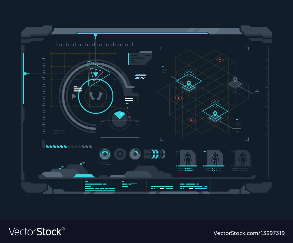 Virtual digital interface Royalty Free Vector Image
