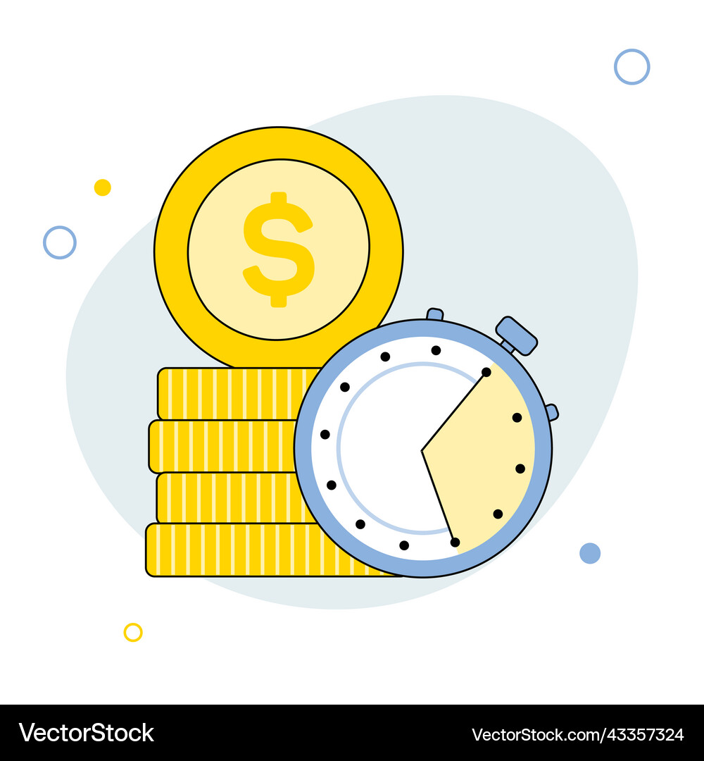 Time is money concept and savings Royalty Free Vector Image