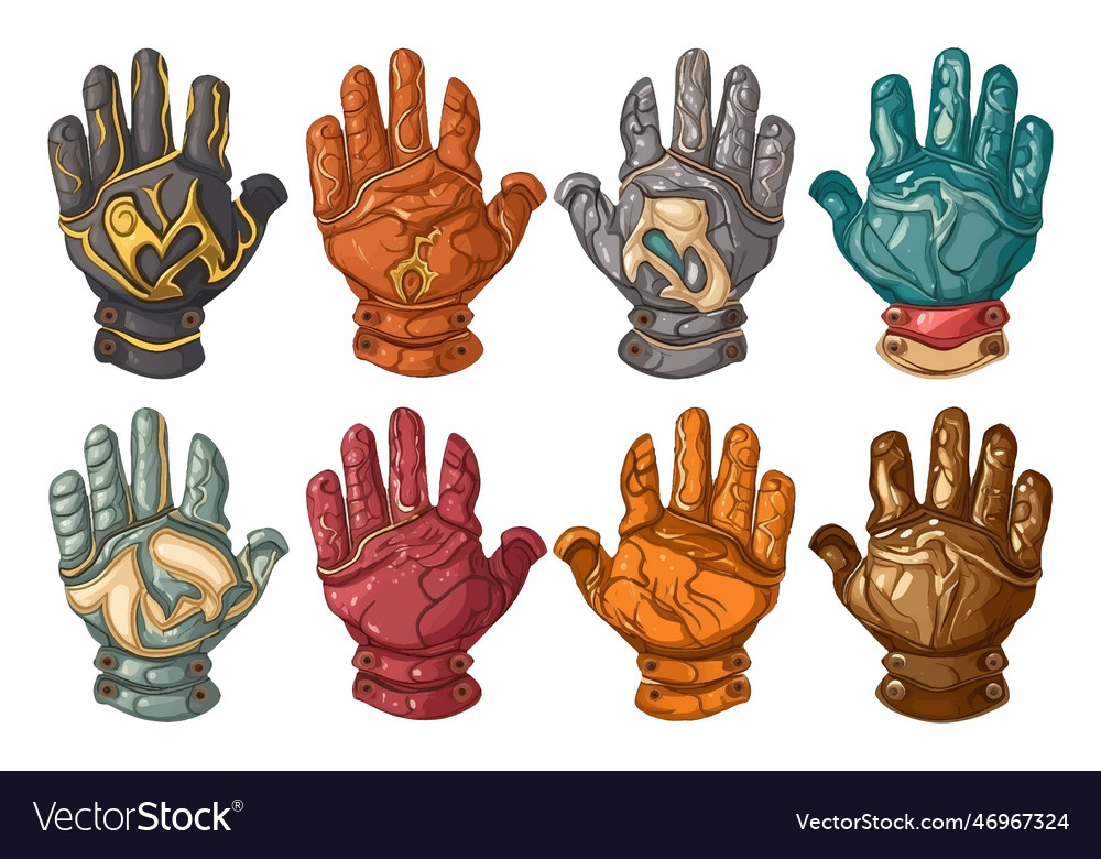 Ui set of a set of gloves Royalty Free Vector Image