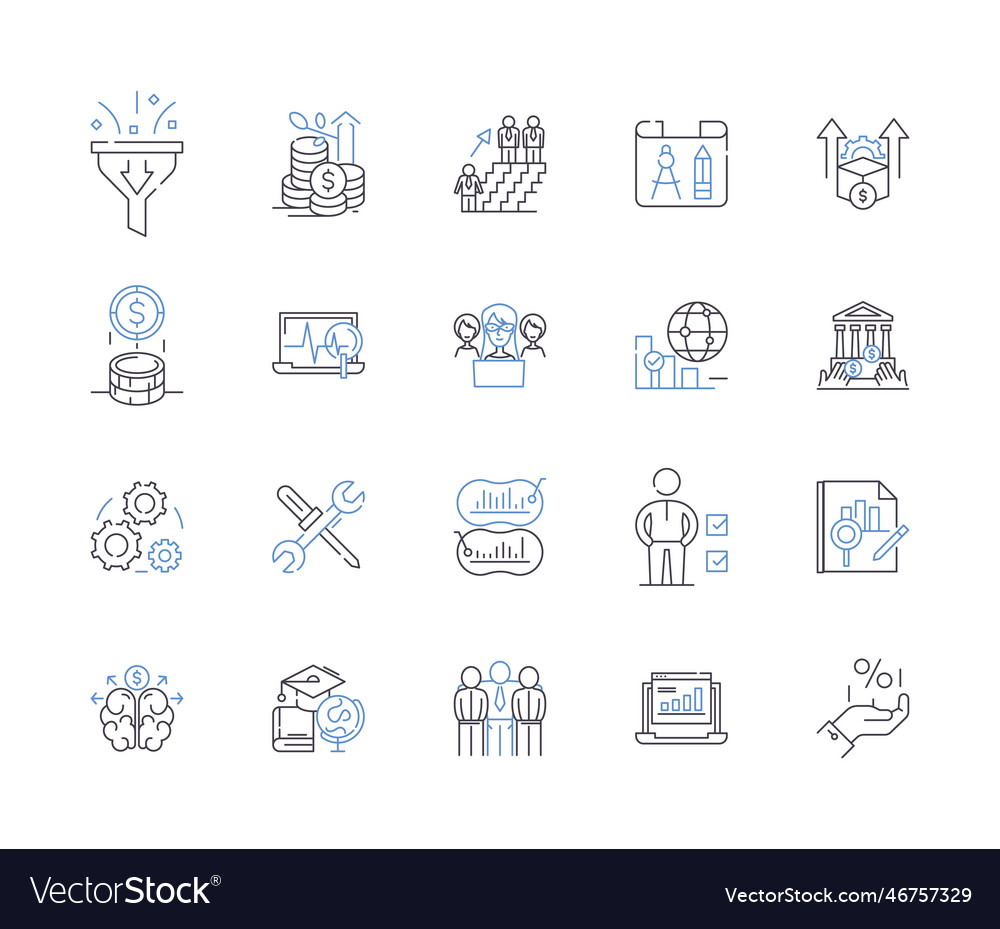 Business incomes outline icons collection Vector Image Business incomes outline icons collection Vector Image