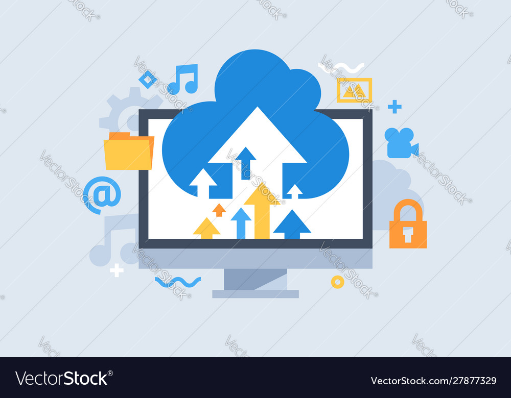 Cloud storage download Royalty Free Vector Image