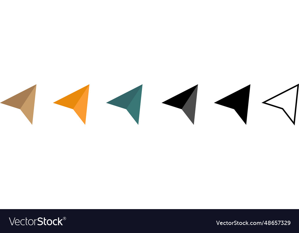 Curser Graphic Black And Colorful Icons Set Vector Image