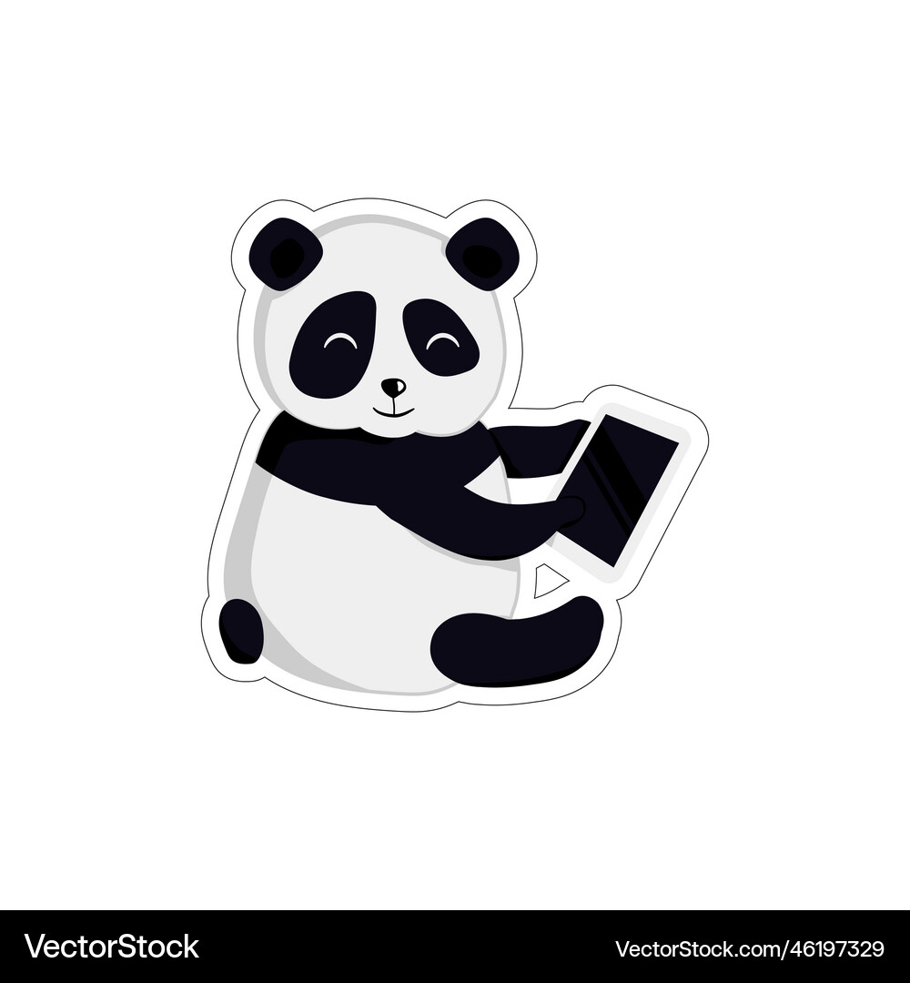 Little cute panda that is sitting sideways Vector Image