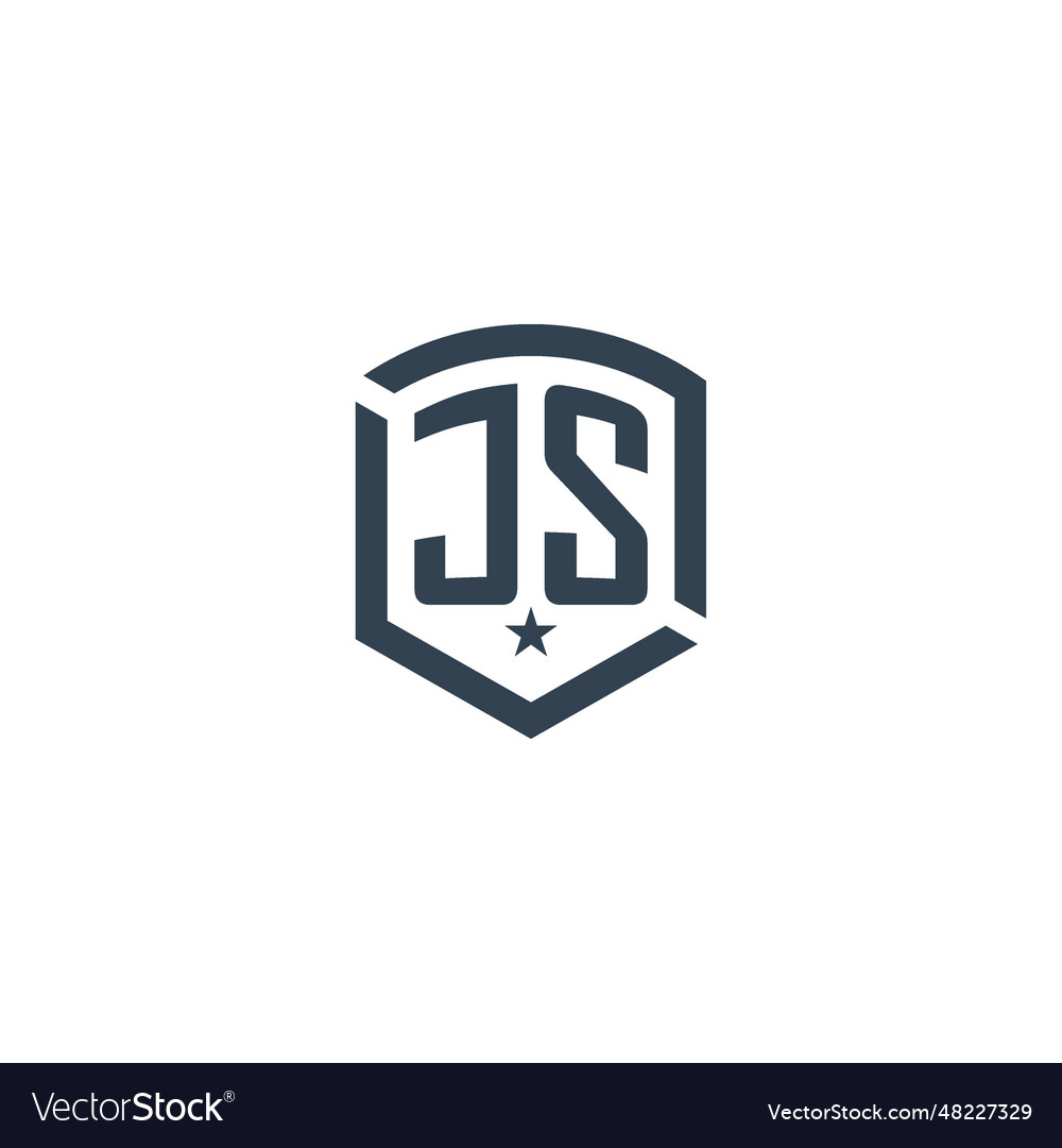 Monogram js star shield logo design inspiration Vector Image