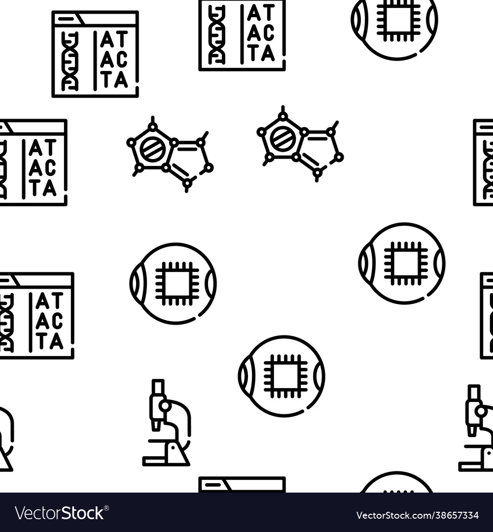 Biotech technology seamless pattern Royalty Free Vector
