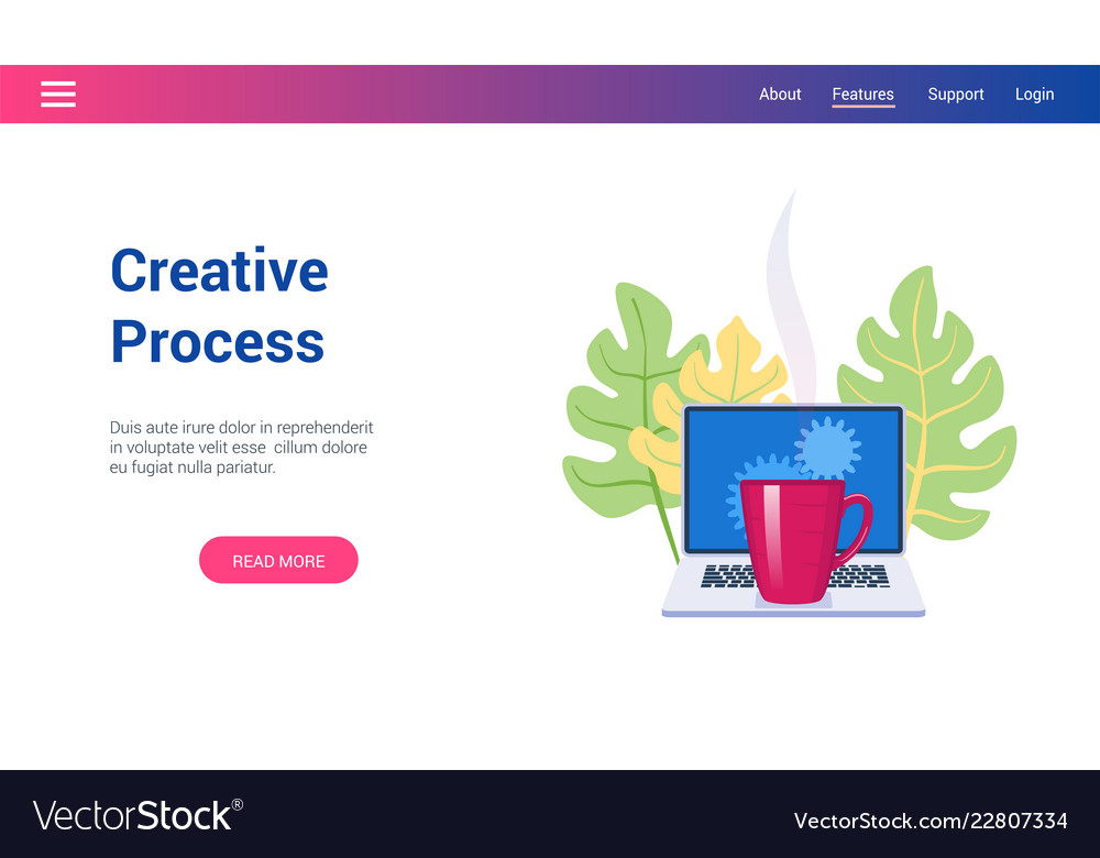 Concept on creative process theme Royalty Free Vector Image