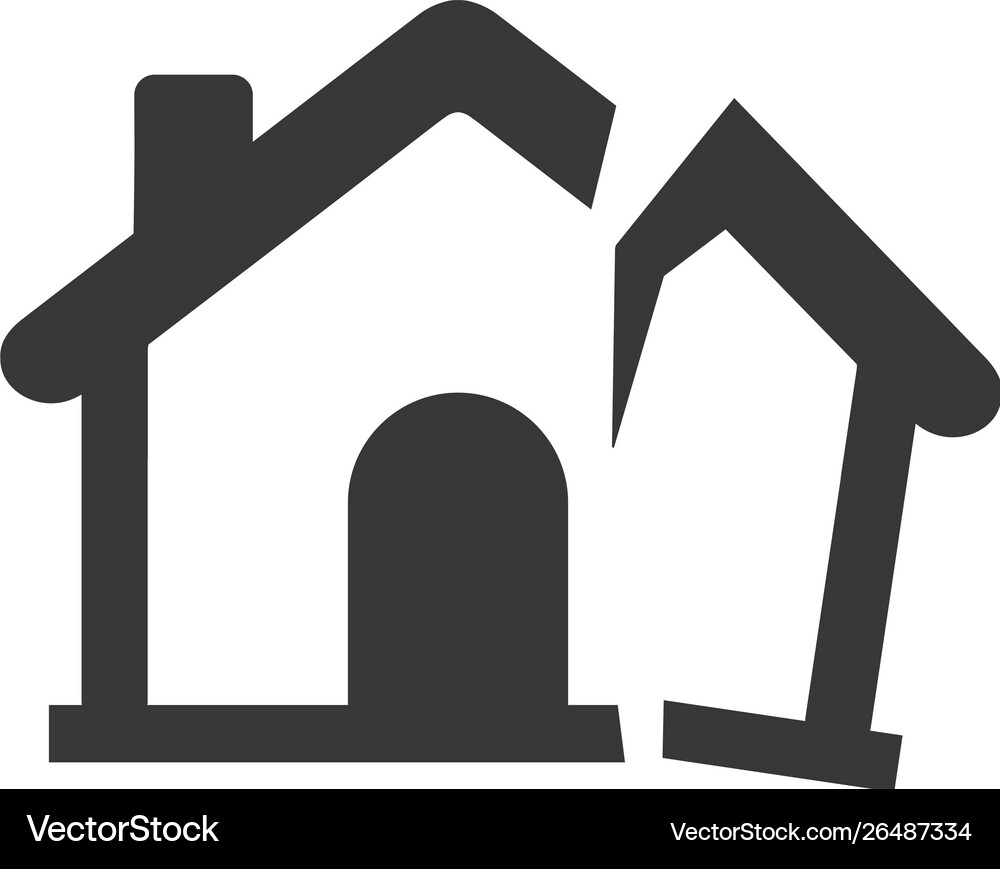 Earthquake insurance icon Royalty Free Vector Image
