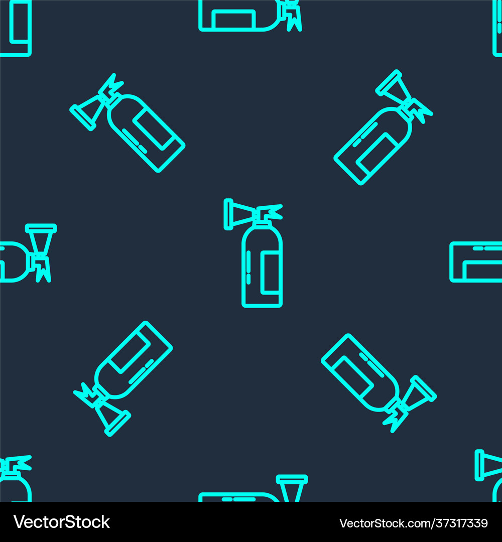 Green line fire extinguisher icon isolated Vector Image