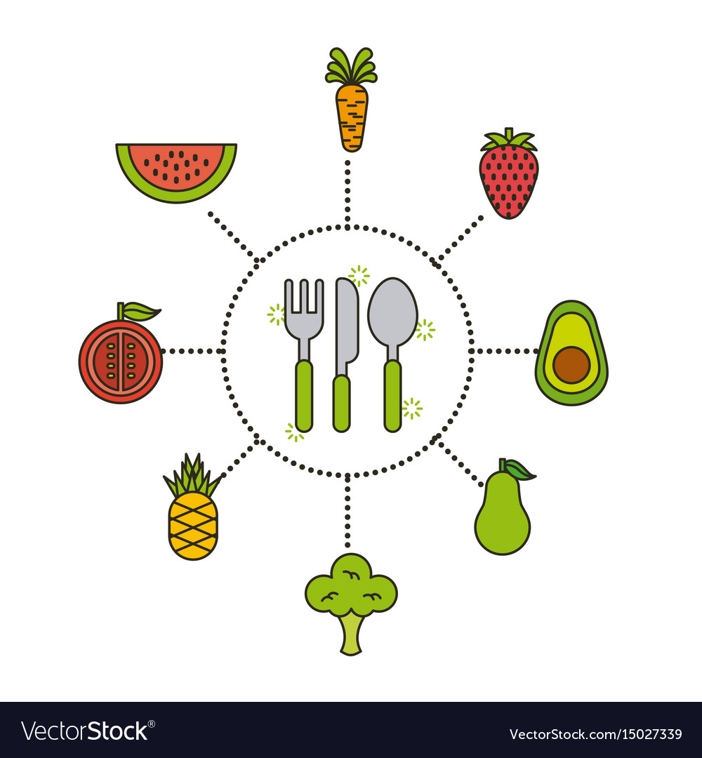 Healthy food Royalty Free Vector Image - VectorStock